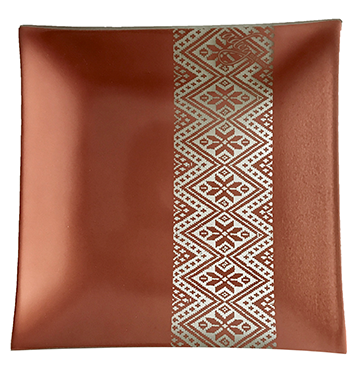 Dinner Plate, tilet stripe design, copper – AdeyDesigns
